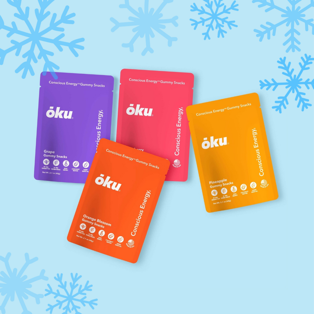 ōku Conscious Energy™ gummy snacks…with benefits!