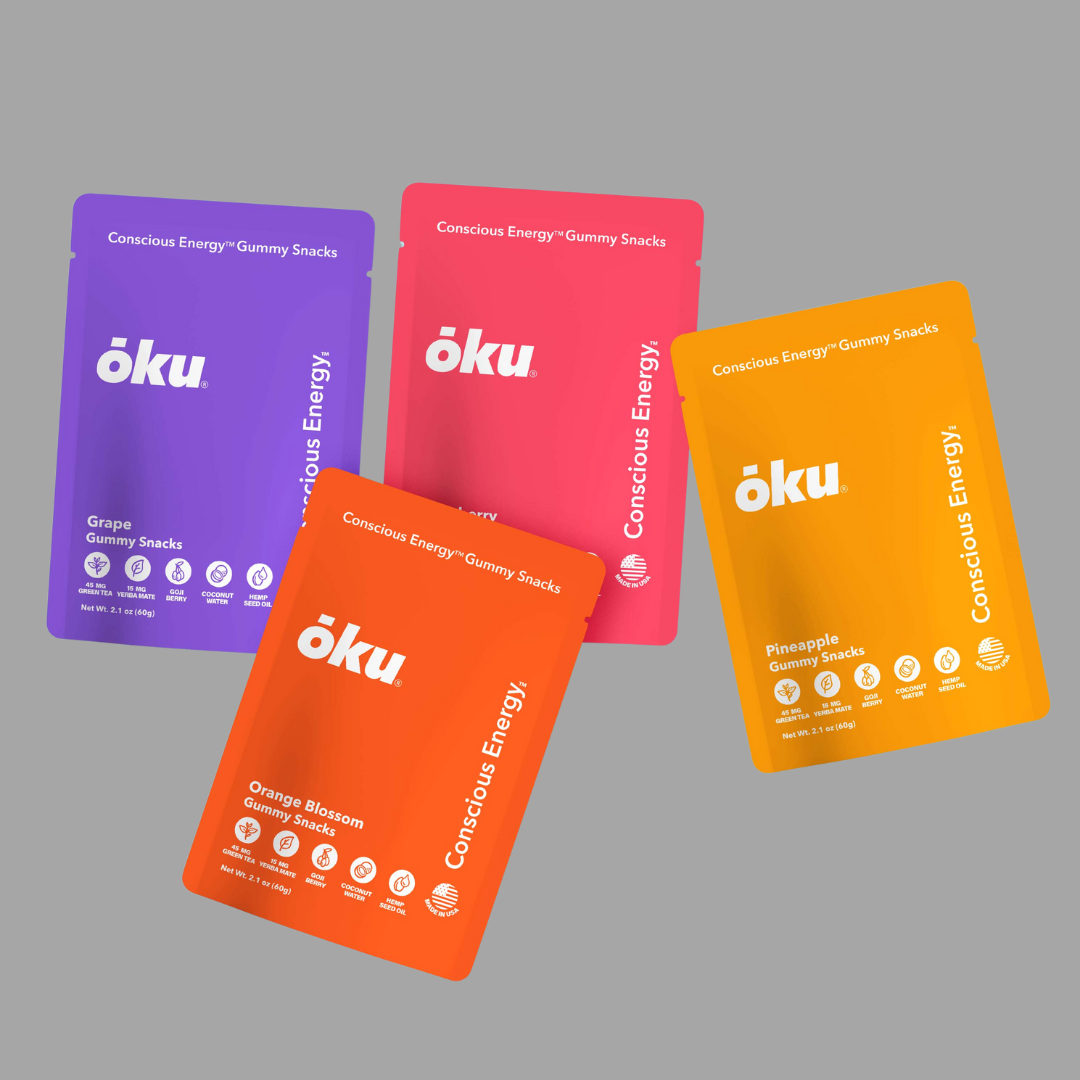 ōku Conscious Energy™ gummy snacks…with benefits!